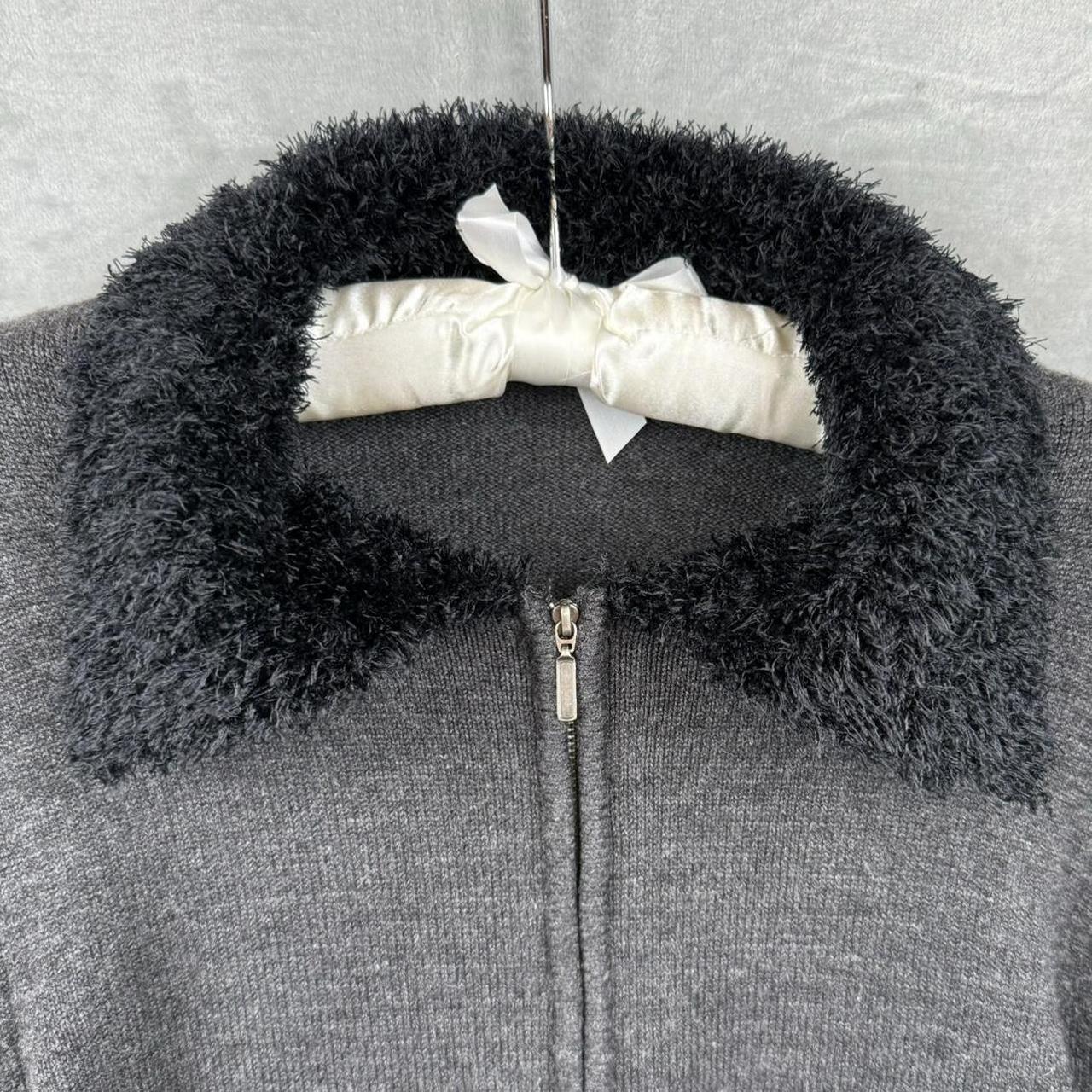 Y2K Q&A zip up with faux fur accents • faux fur... - Depop