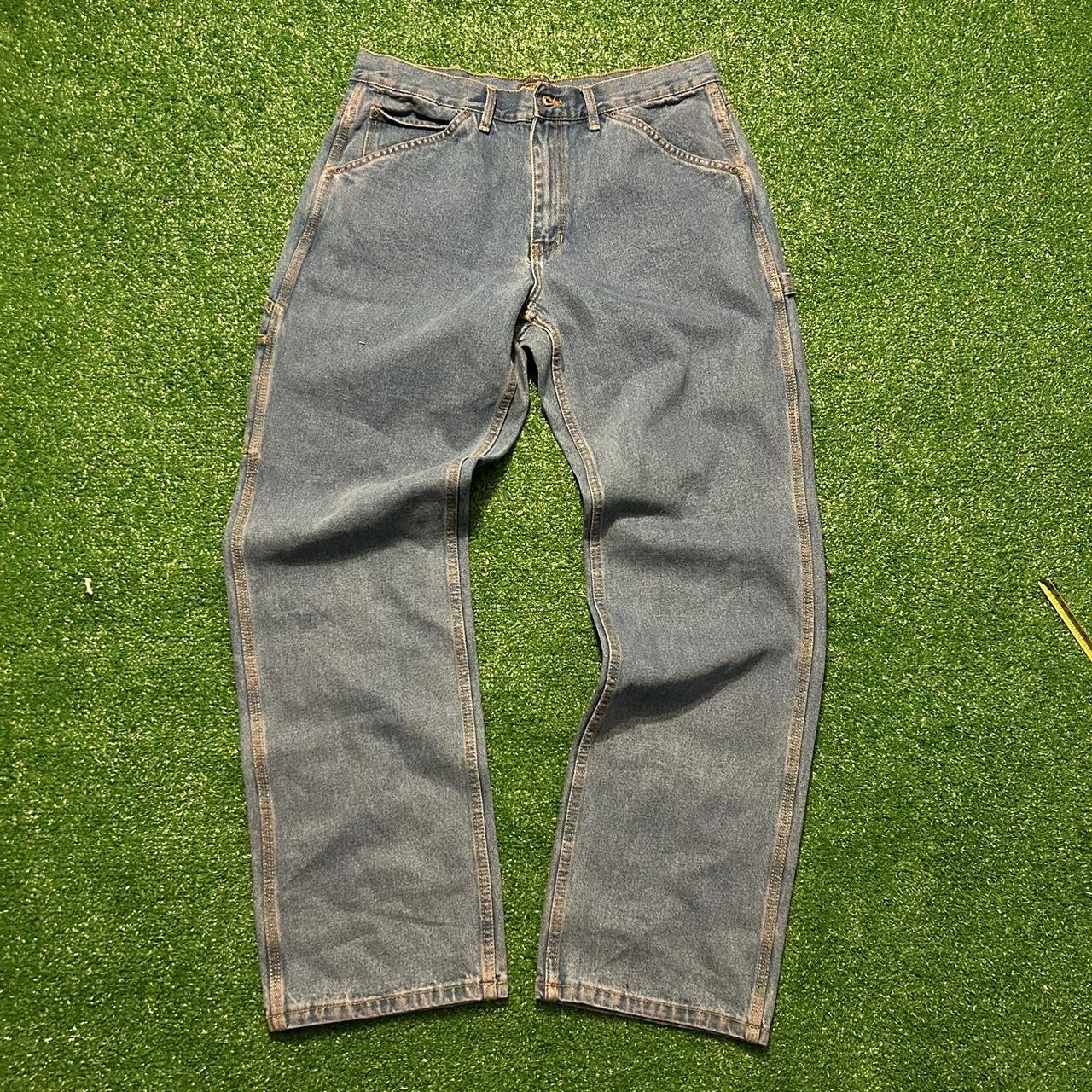 blue jeans with fading and distressing | Depop