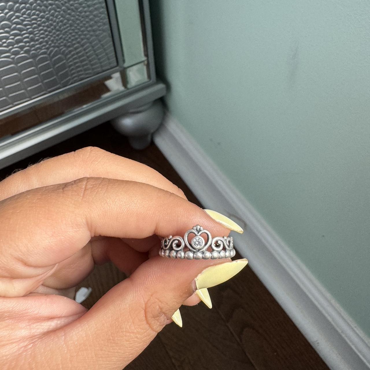 Pandora silver princess ring size 6 - Depop