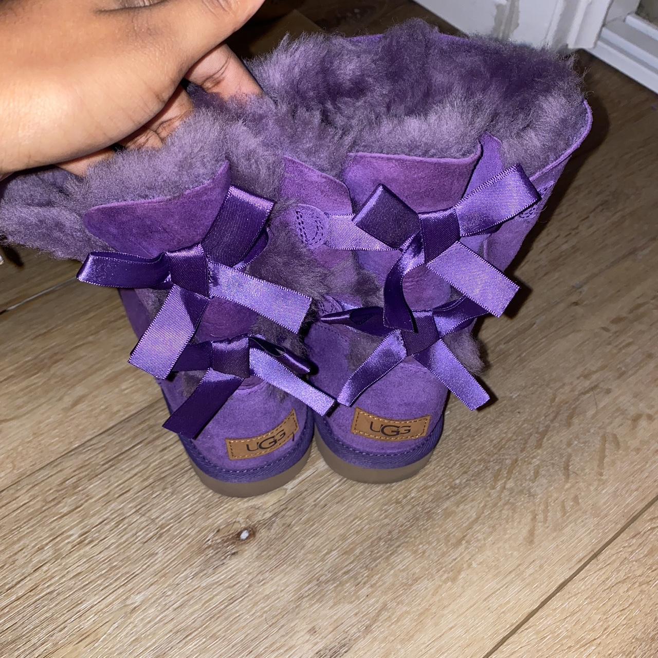 Purple UGG boots with faux fur lining #UGG - Depop