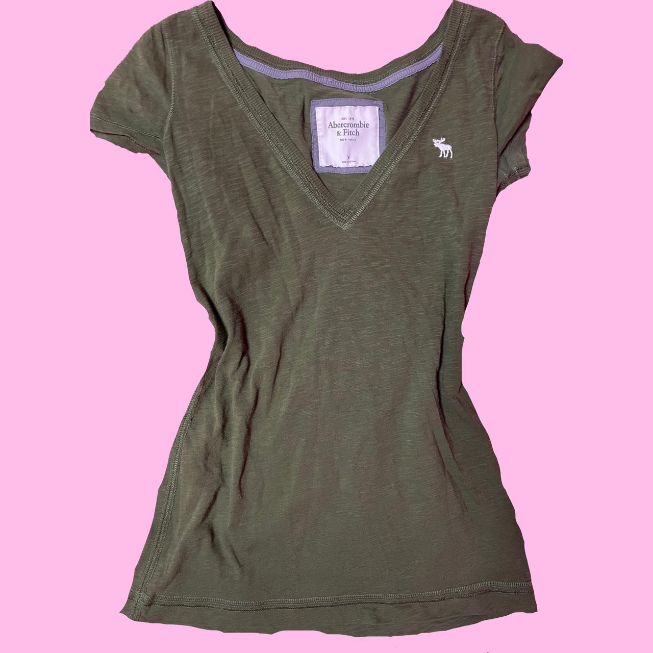 Y2K Abercrombie & Fitch V-Neck Tee Condition:... - Depop