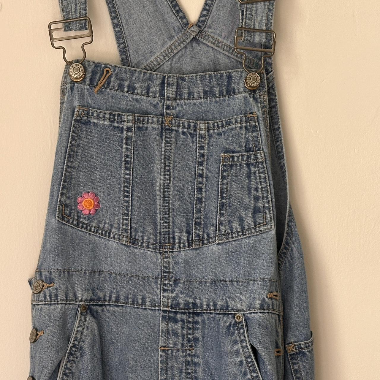 Cute denim overalls with flower patch #kidcore fits... | Depop