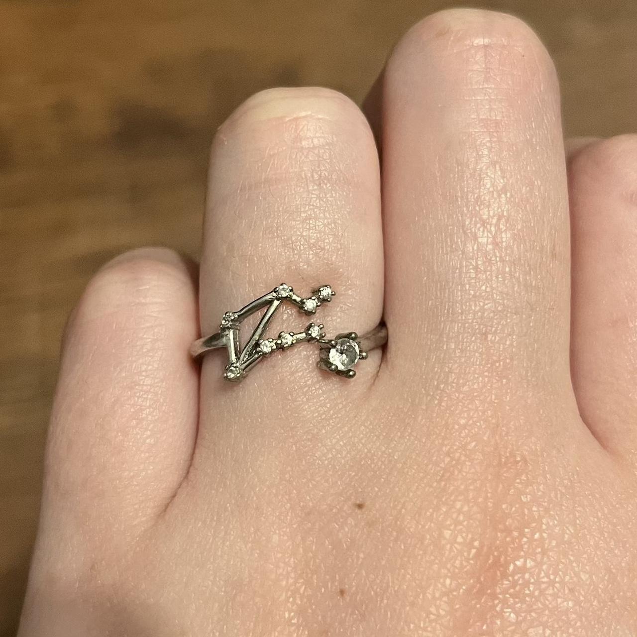 Silver and white Libra constellation ring #fairycore... - Depop