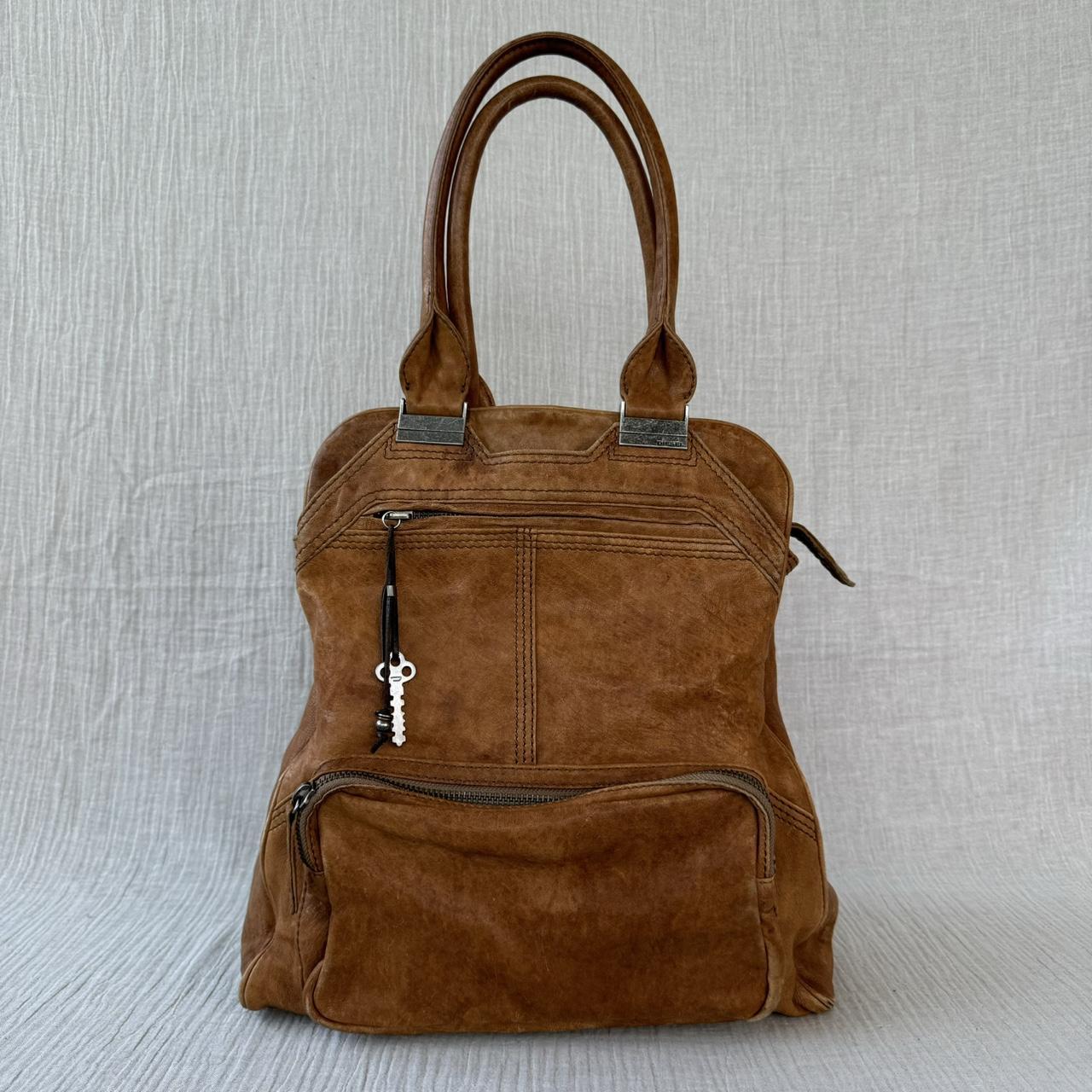 Diesel chestnut brown leather bag… ...Vintage... - Depop