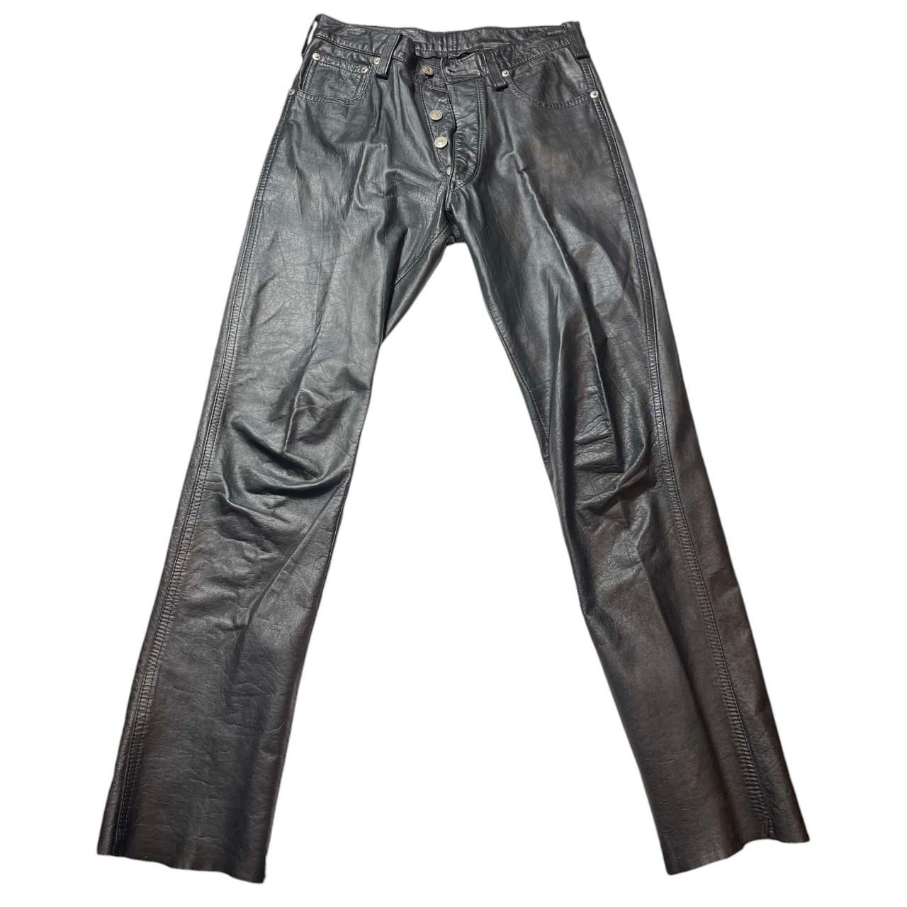 Vintage Rubio genuine leather button fly pants 31... - Depop