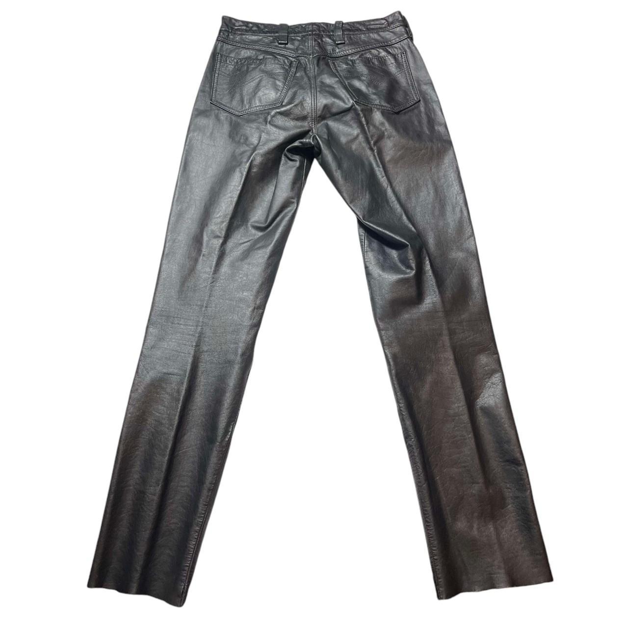 Vintage Rubio genuine leather button fly pants 31... - Depop