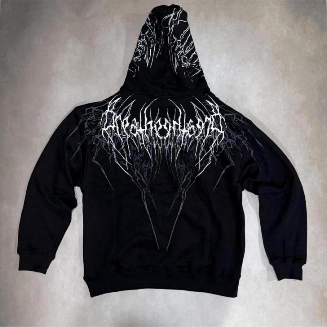 Breathe Divinity Dark Lightning Oversized Pull Over... | Depop