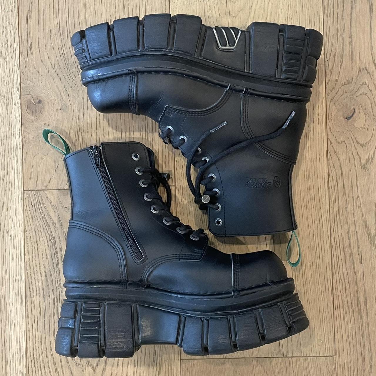 New Rock black platform ankle boots warn