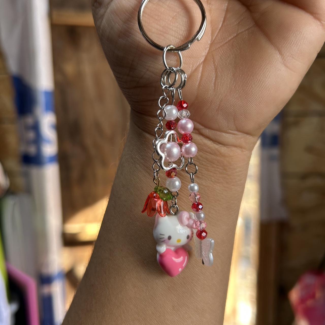 Cute Hello Kitty flower keychain #kawaii #keychain... - Depop