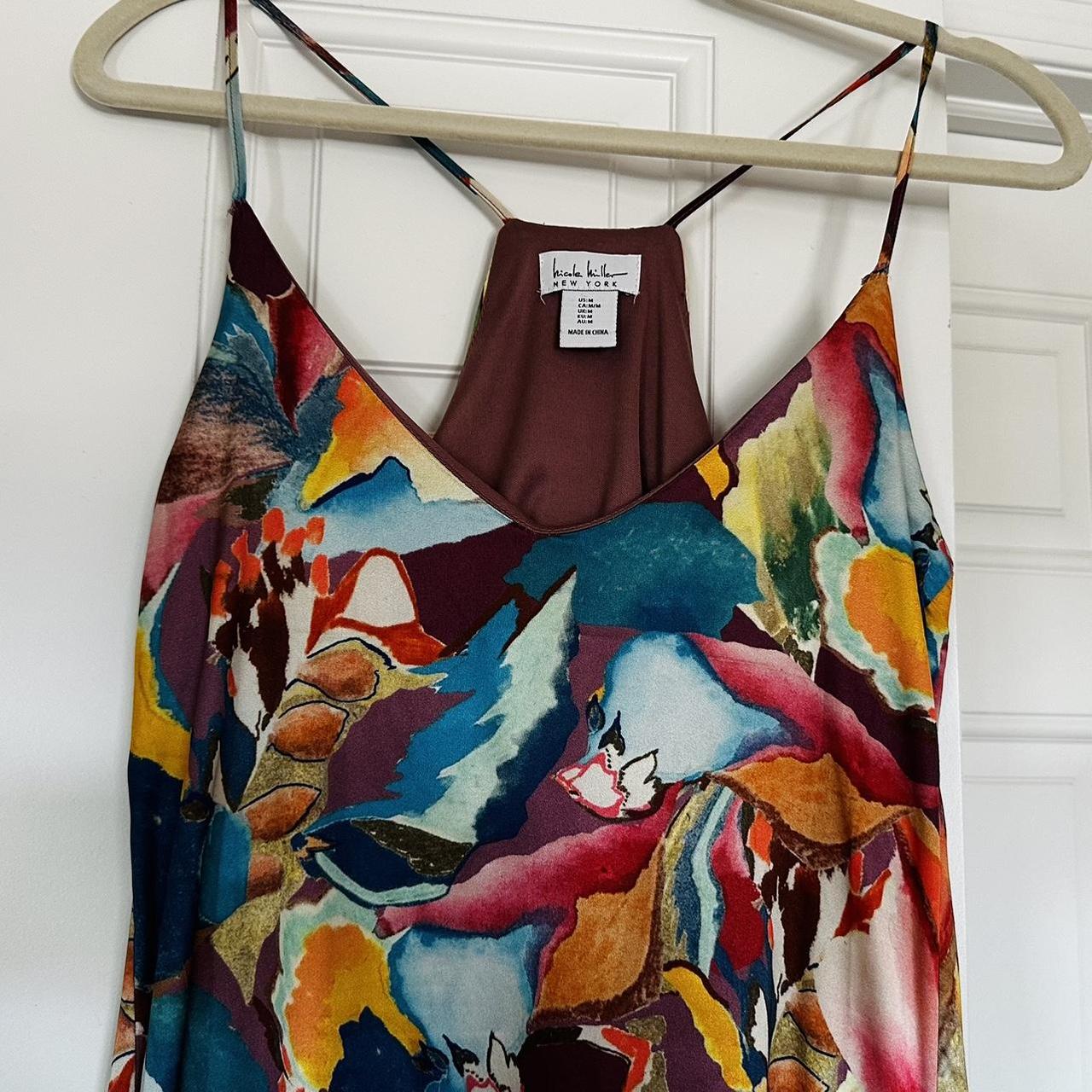 multi-color v-neck maxi dress with pockets! size... | Depop