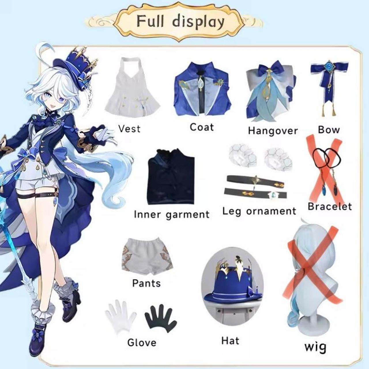 Genshin Impact Furina (Pneuma) Cosplay Preowned,... | Depop