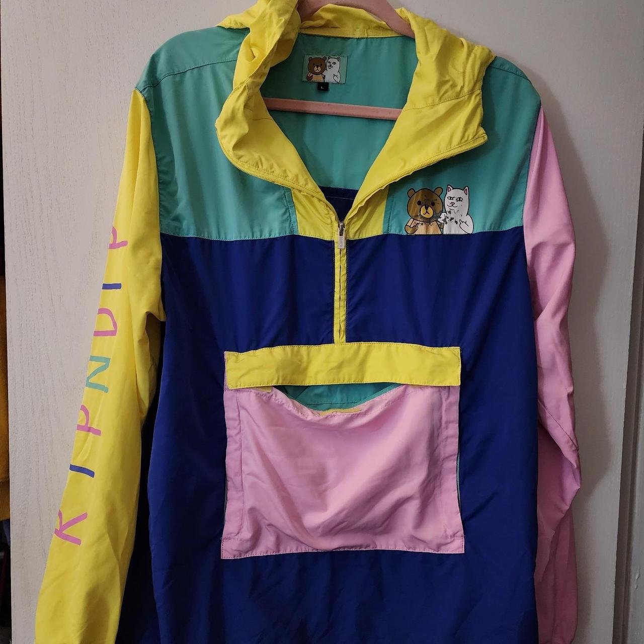 Teddy Fresh X Rip n Dip Windbreaker Pastel colors... - Depop
