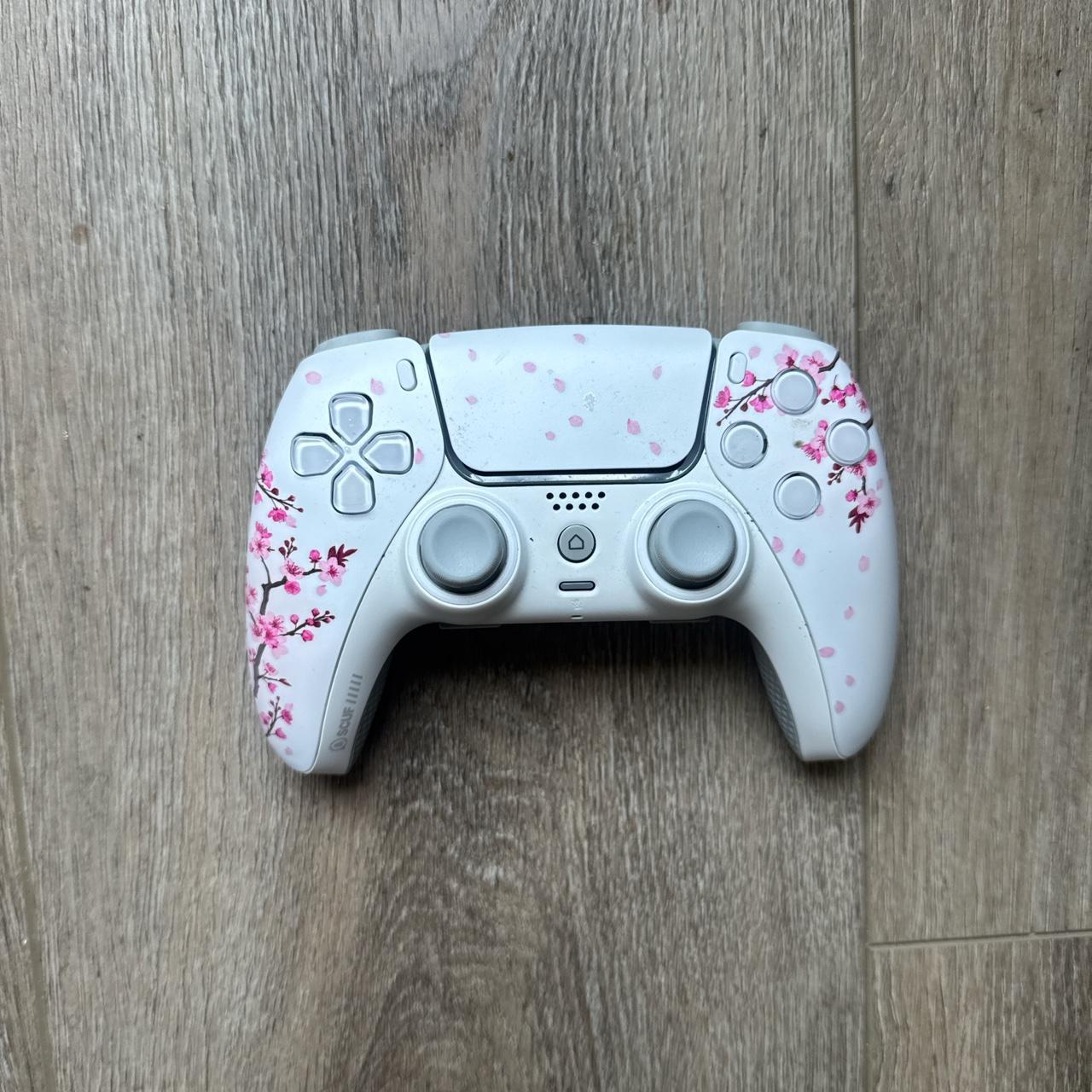 White PlayStation 5 Scuff controller with cherry... | Depop