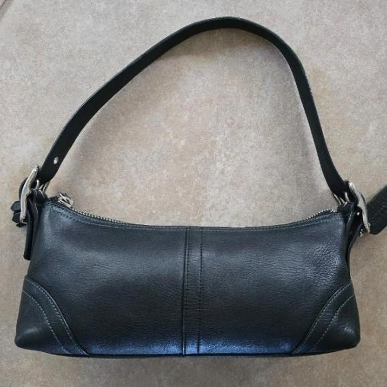 Coach Leather Black Baguette bag - Depop