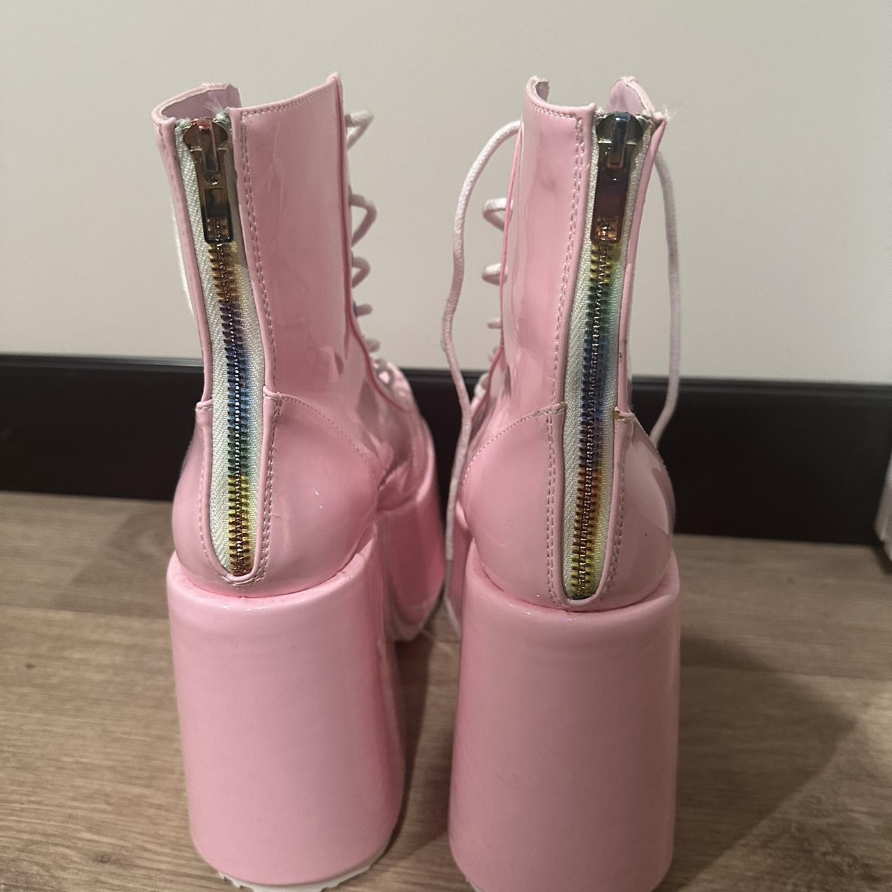 Pink demonia platforms. Size 8! Worn once when tried... - Depop