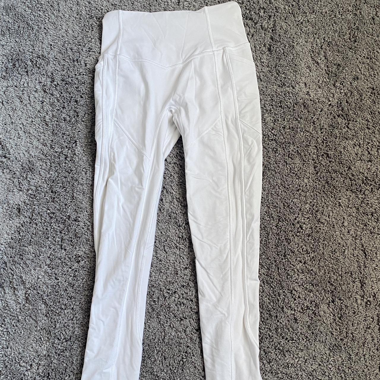 White Lululemon Leggings (small stain) - Depop