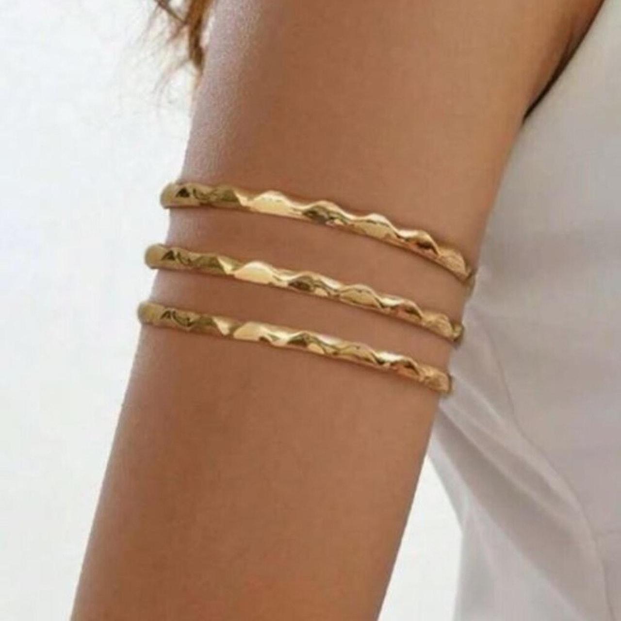 Gold Bangle Arm Cuff ☆NWT, New With Tags☆ Smoke... | Depop