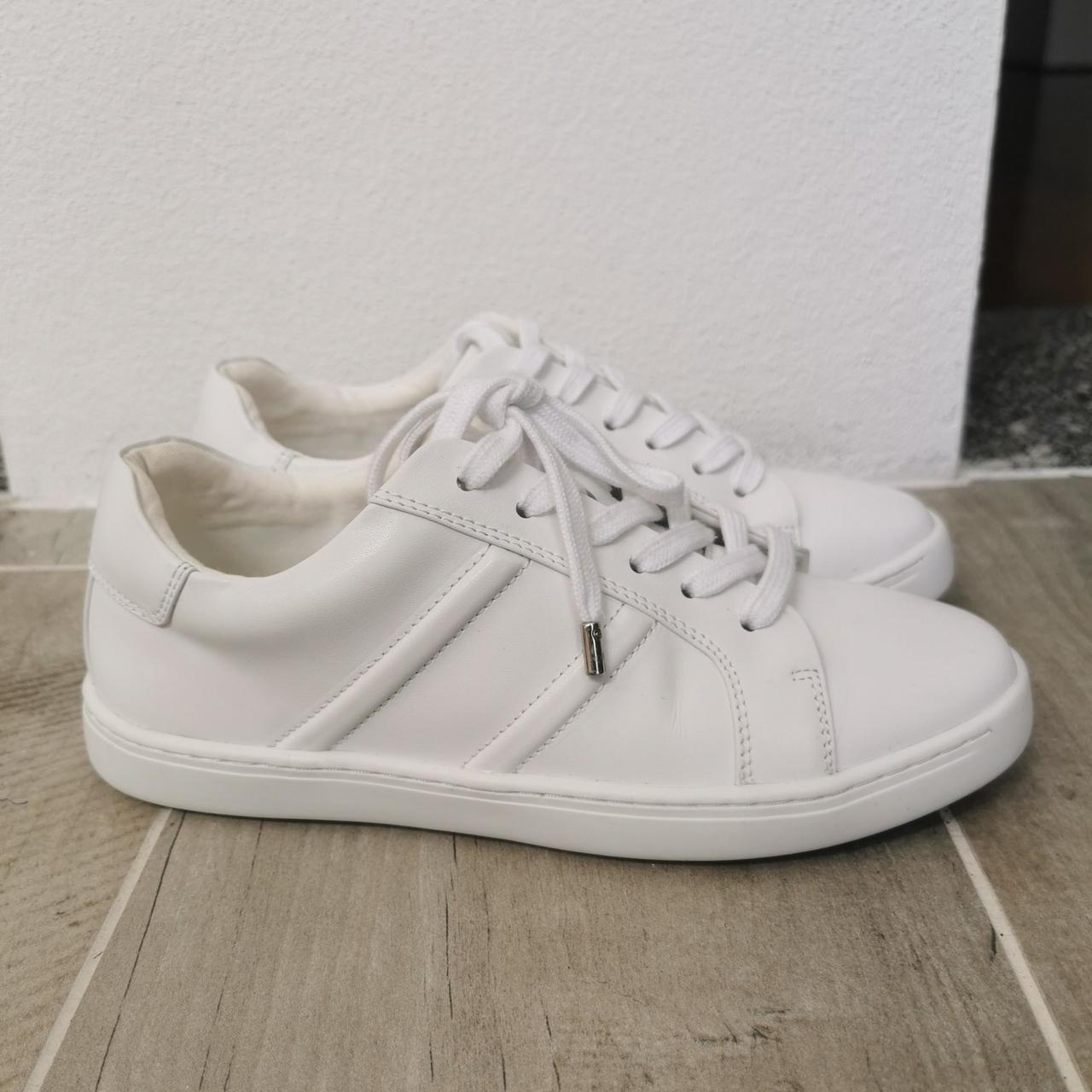 Witchery White Leather Sneakers size 36 Worn only... - Depop