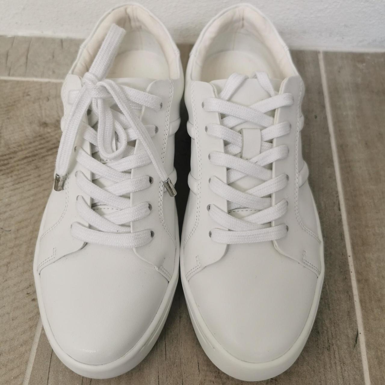 Witchery White Leather Sneakers size 36 Worn only... - Depop