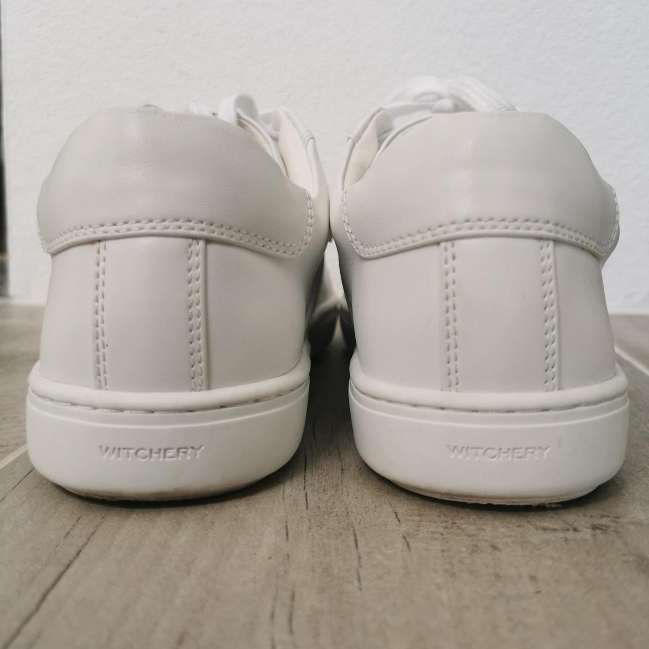 Witchery White Leather Sneakers size 36 Worn only... - Depop