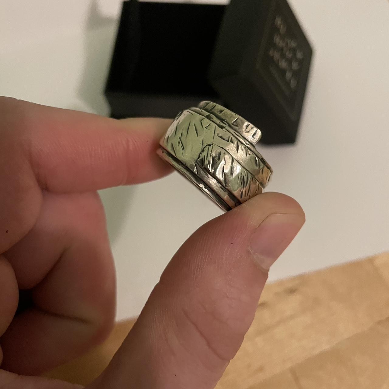 Black Rock Jewel Ring Band Hammering Ring 1 of 1. Depop