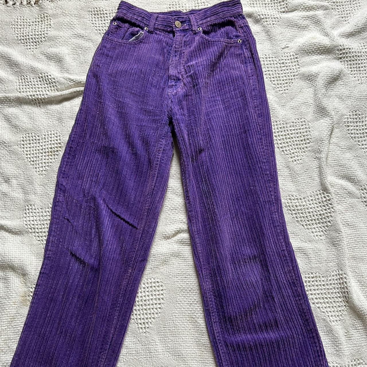 super vibrant purple corduroy pants - very soft.... - Depop