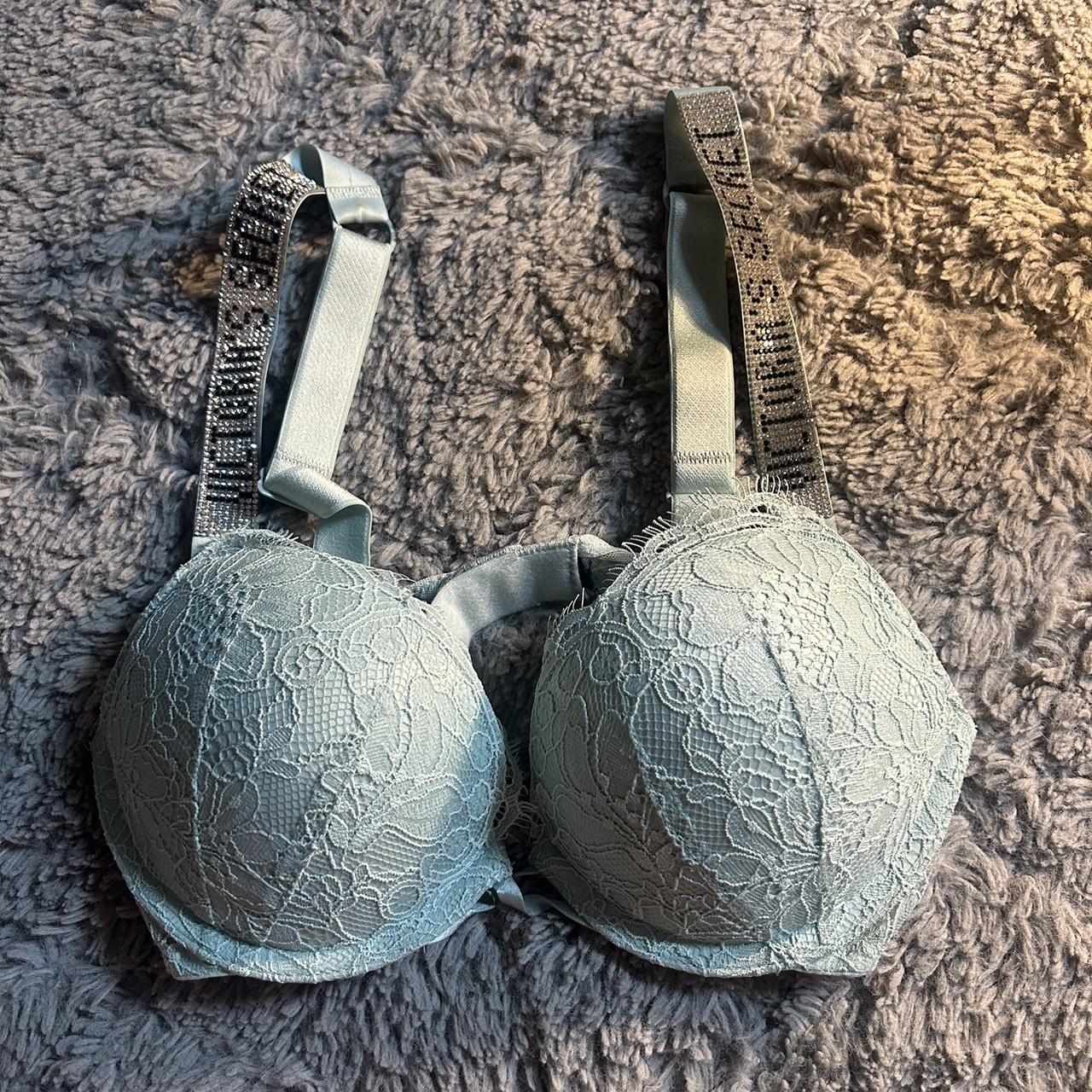 VICTORIA’s secret Light blue lace bra with bedazzled... - Depop