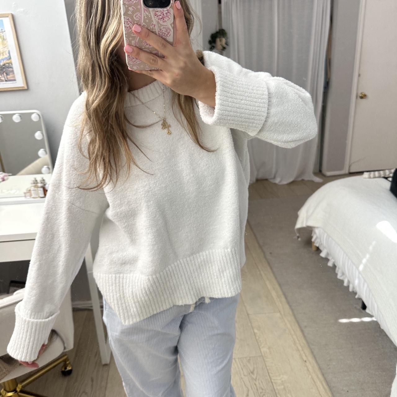 Cozy white sweater. Only worn for try on pictures.... - Depop