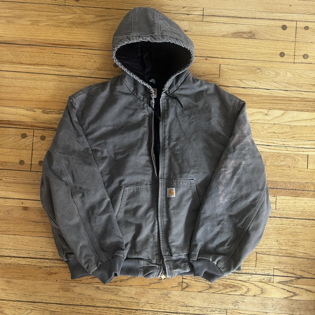 Vintage Grey Carhartt Jacket Size XXL fits XL... - Depop