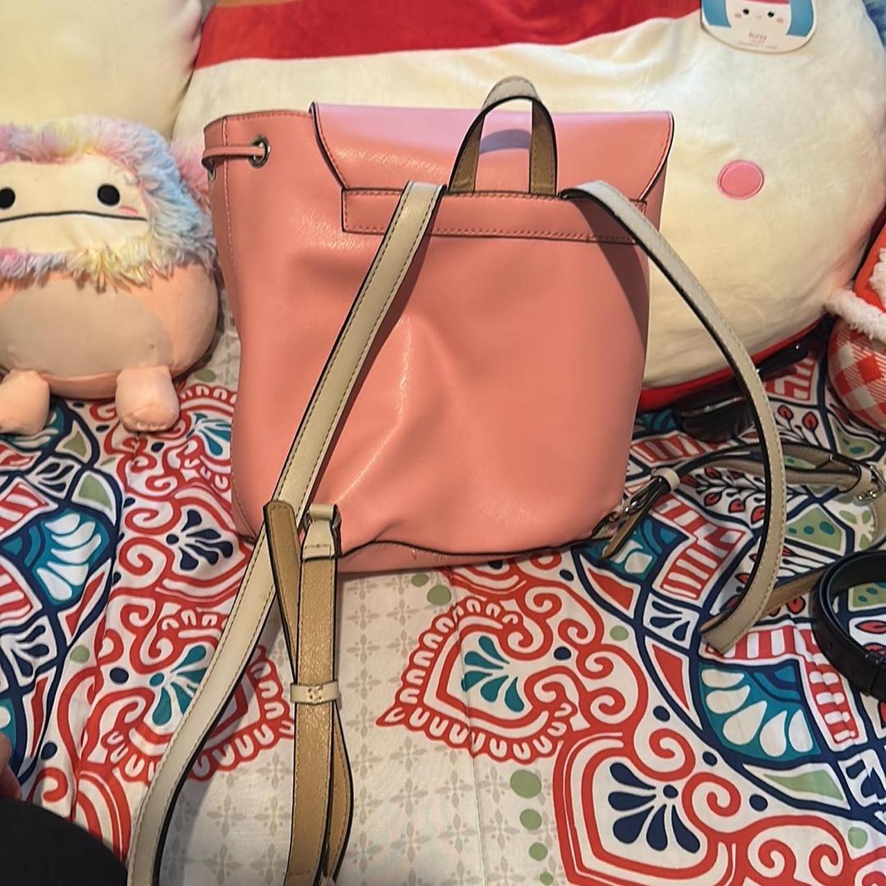 Gorgeous pink Guess backpack with beautiful flowers... - Depop