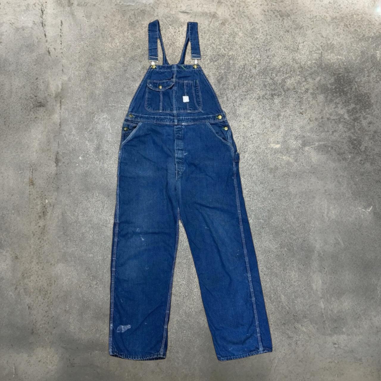 Vintage Pointer Brand Low Back Blue Denim Carpenter... | Depop