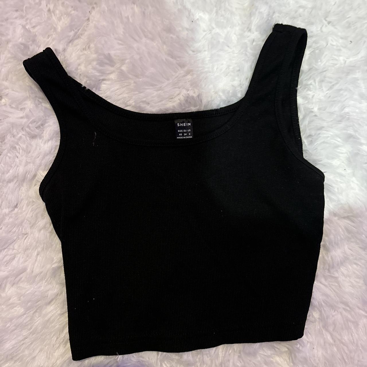 shein basic black tank top - Depop