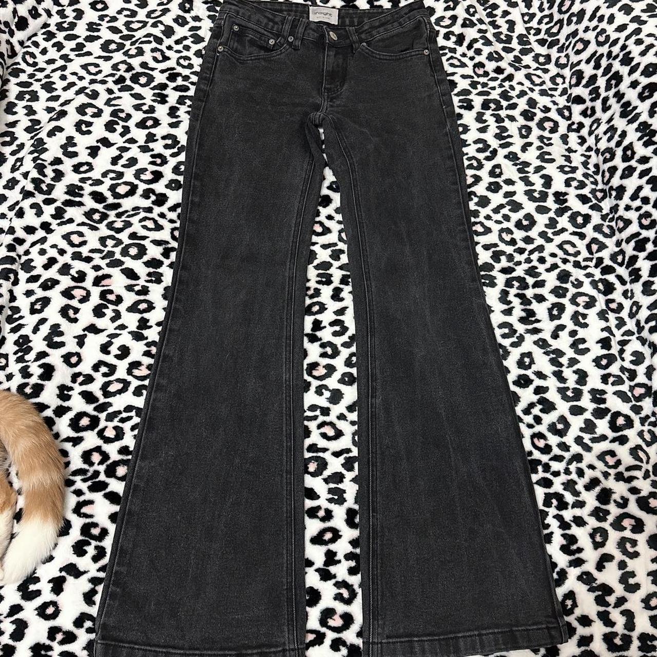 insight low rise black stone wash jeans - Depop