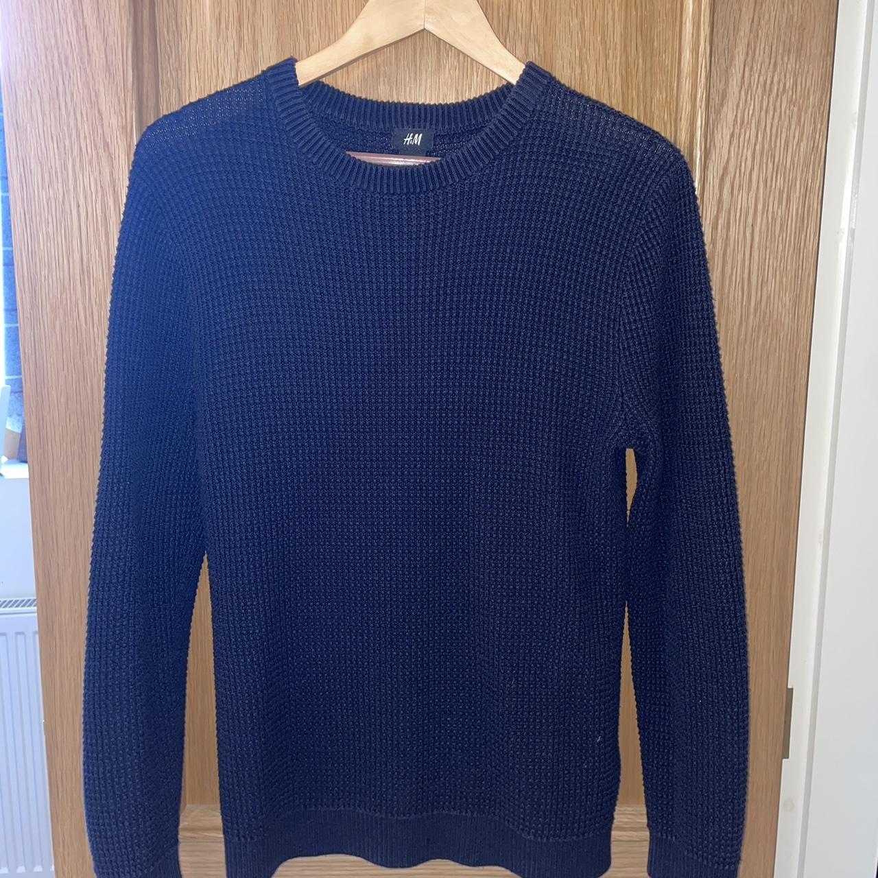 H&M men’s knitted navy jumper Thick knitted material... - Depop