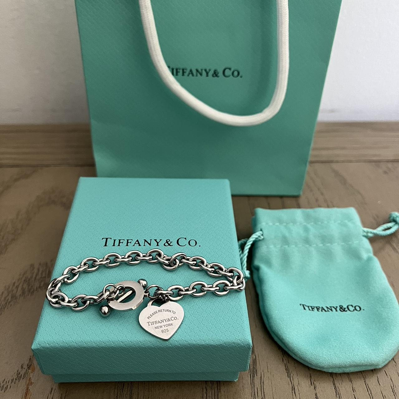 Tiffany & Co. silver lock and key bracelet always... - Depop