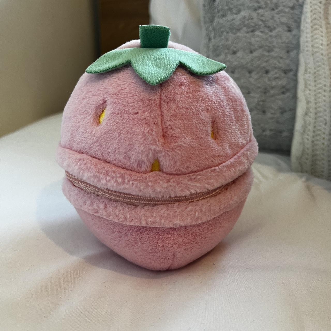 Miniso stawberry teddy with hidden penguin plushy - Depop