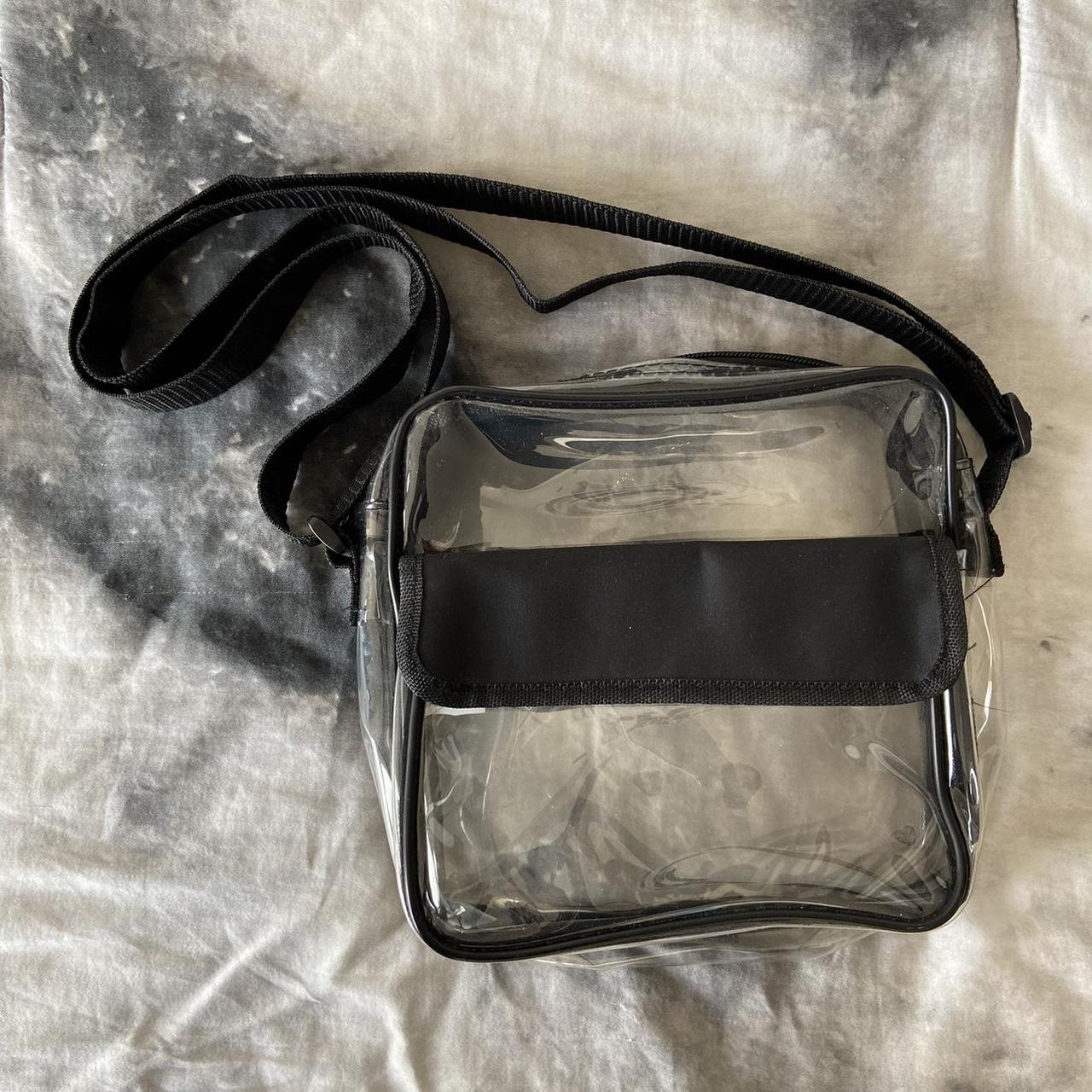 - clear acrylic plastic vinyl crossbody bag with... - Depop