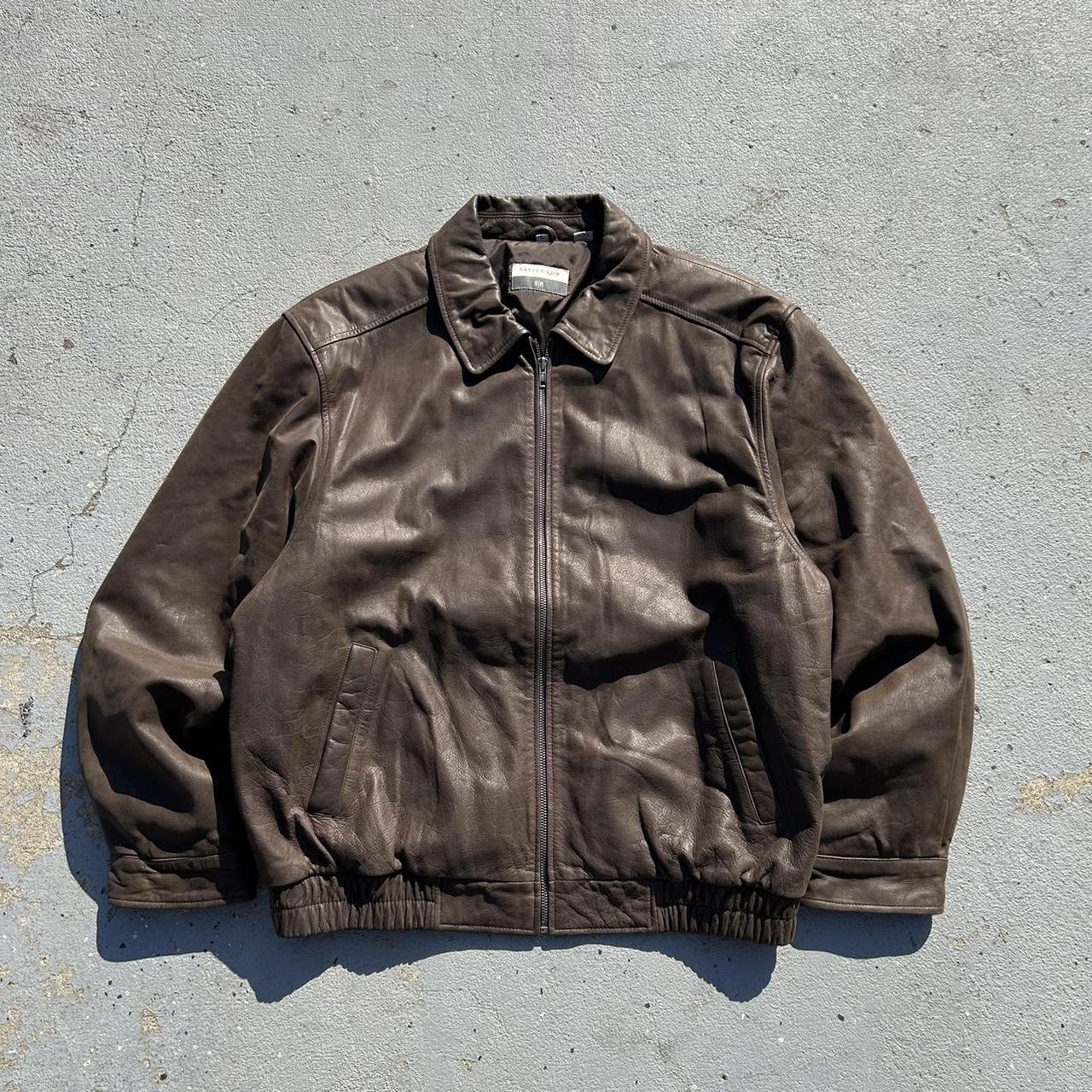 Vintage Savile Rod Brown Leather Jacket Bomber... | Depop