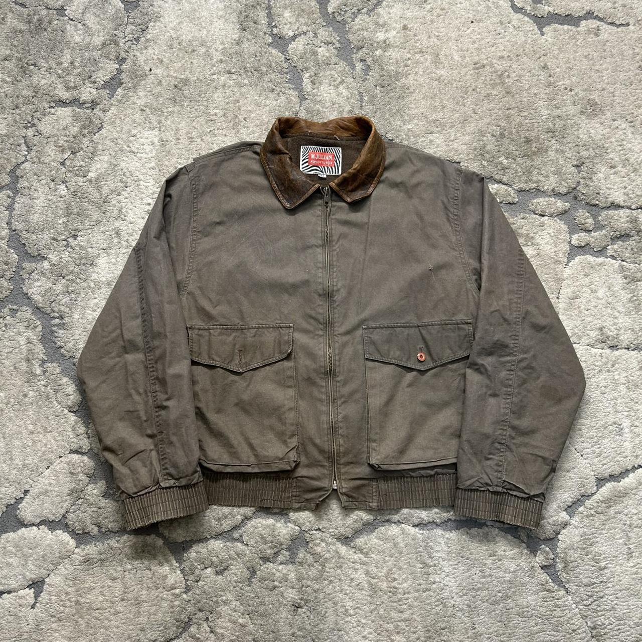 Vintage 80s M. Julian Brown Jacket Bomber Cotton... | Depop