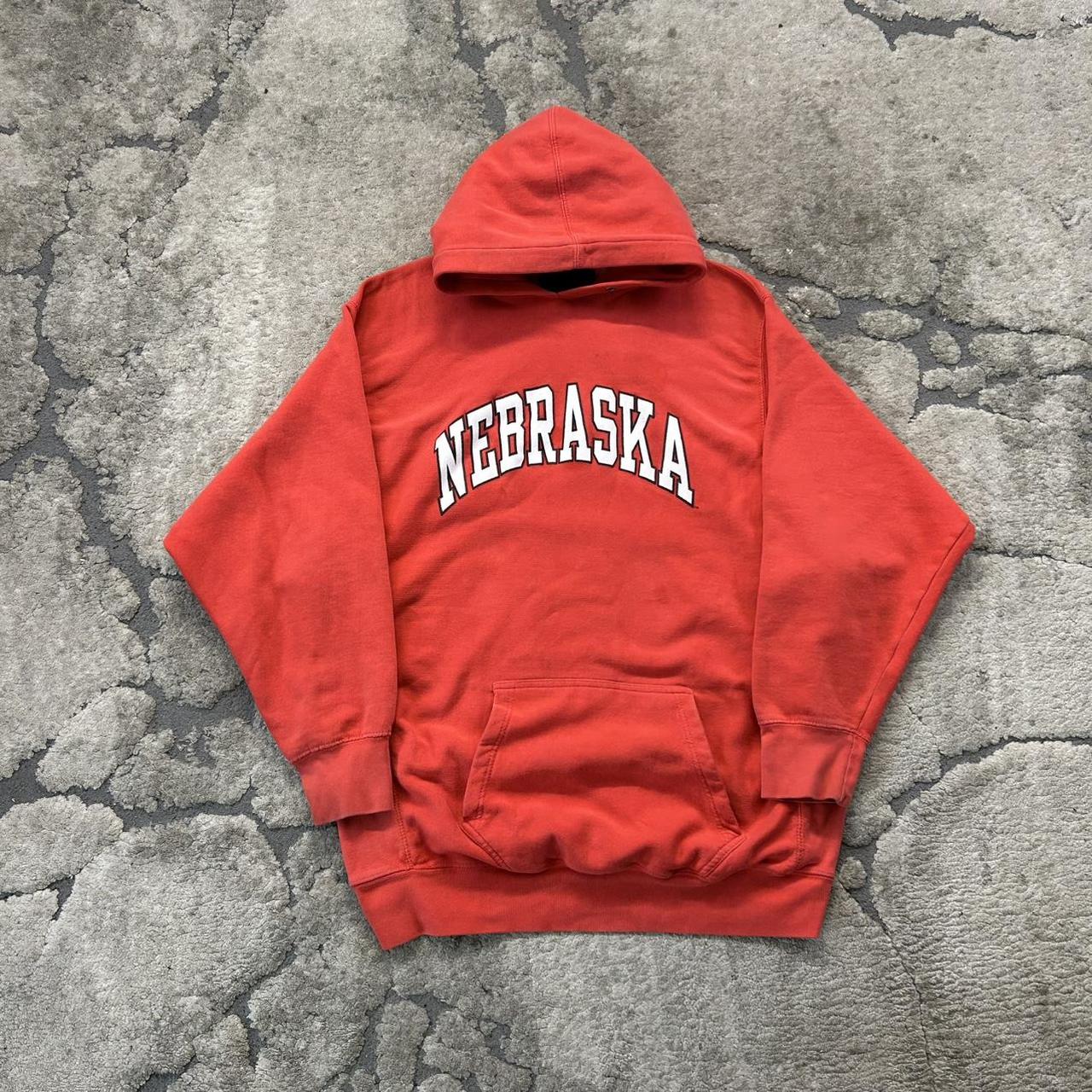 Vintage 90s Nebraska University Heavyweight Hoodie... | Depop