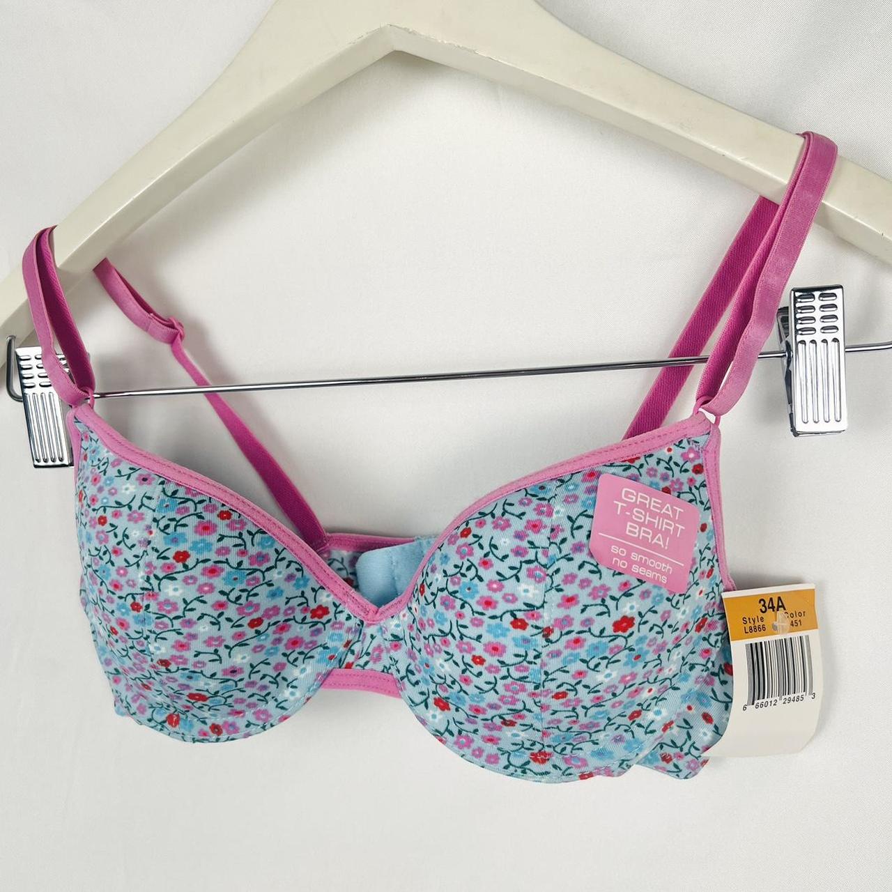 Vintage LEI blue floral bra So cute, new with... - Depop