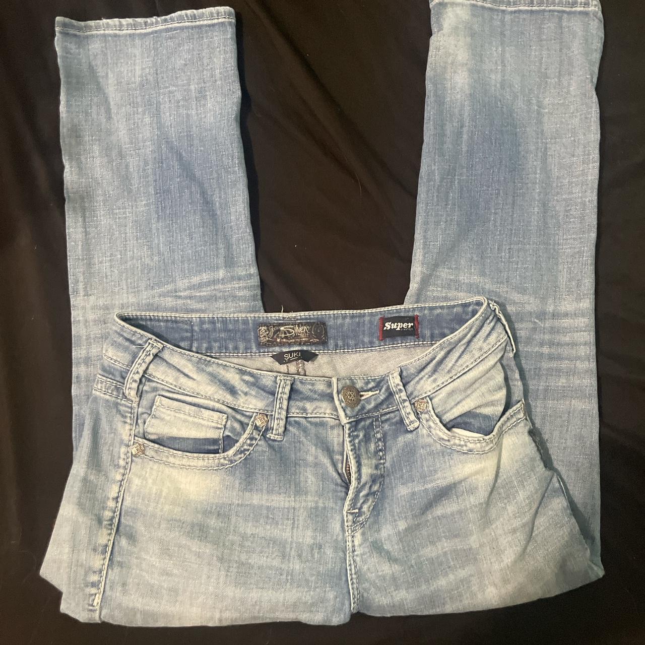 🎀 2000s silver high capris 🎀 size W29/L22 🎀 no... - Depop