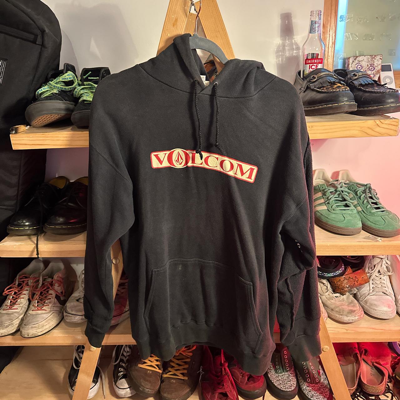 Vintage early 2000’s Volcom hoodie with crazy... - Depop