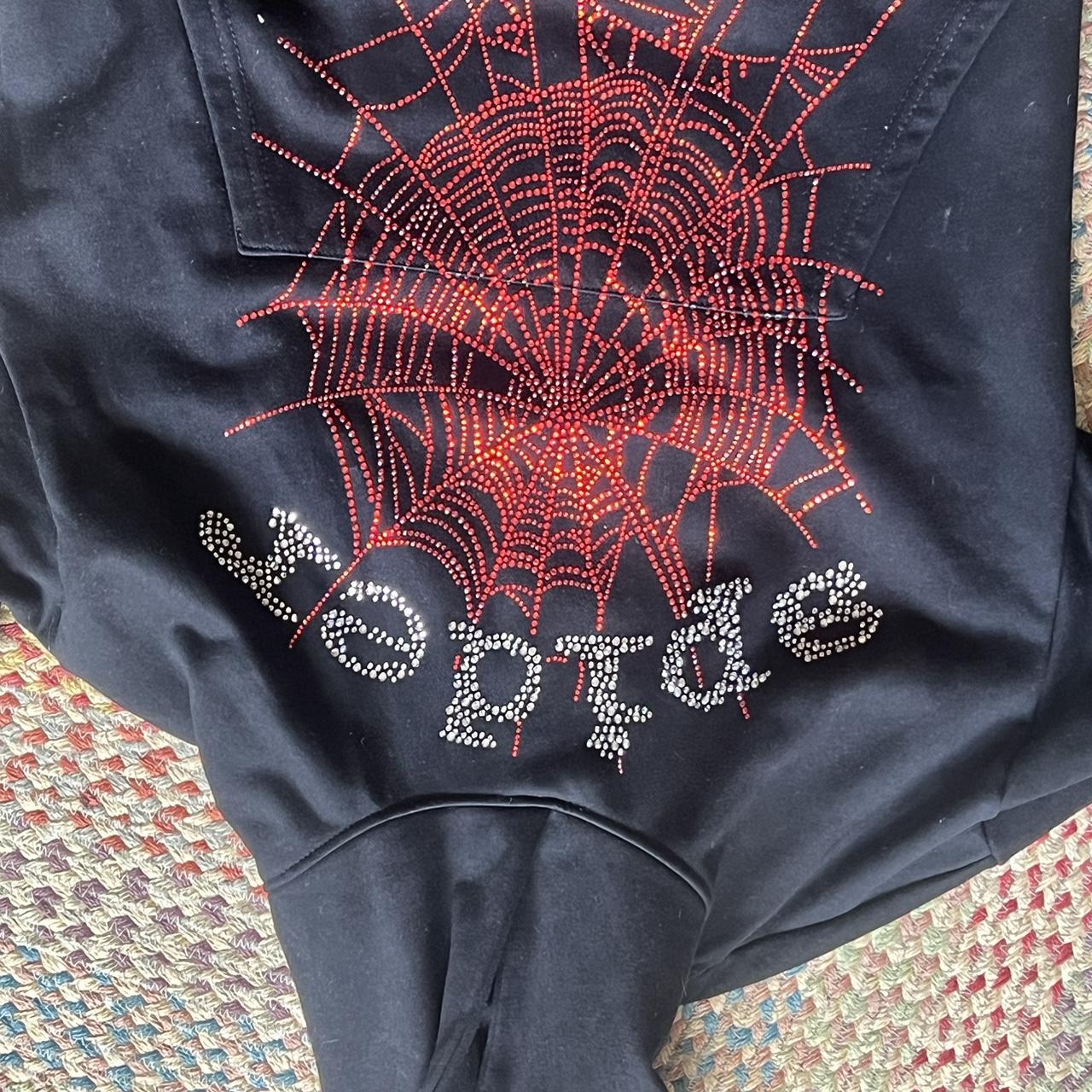 Sp5der Spider 555 Rhinostone Rinestone Hoodie Authentic - Depop