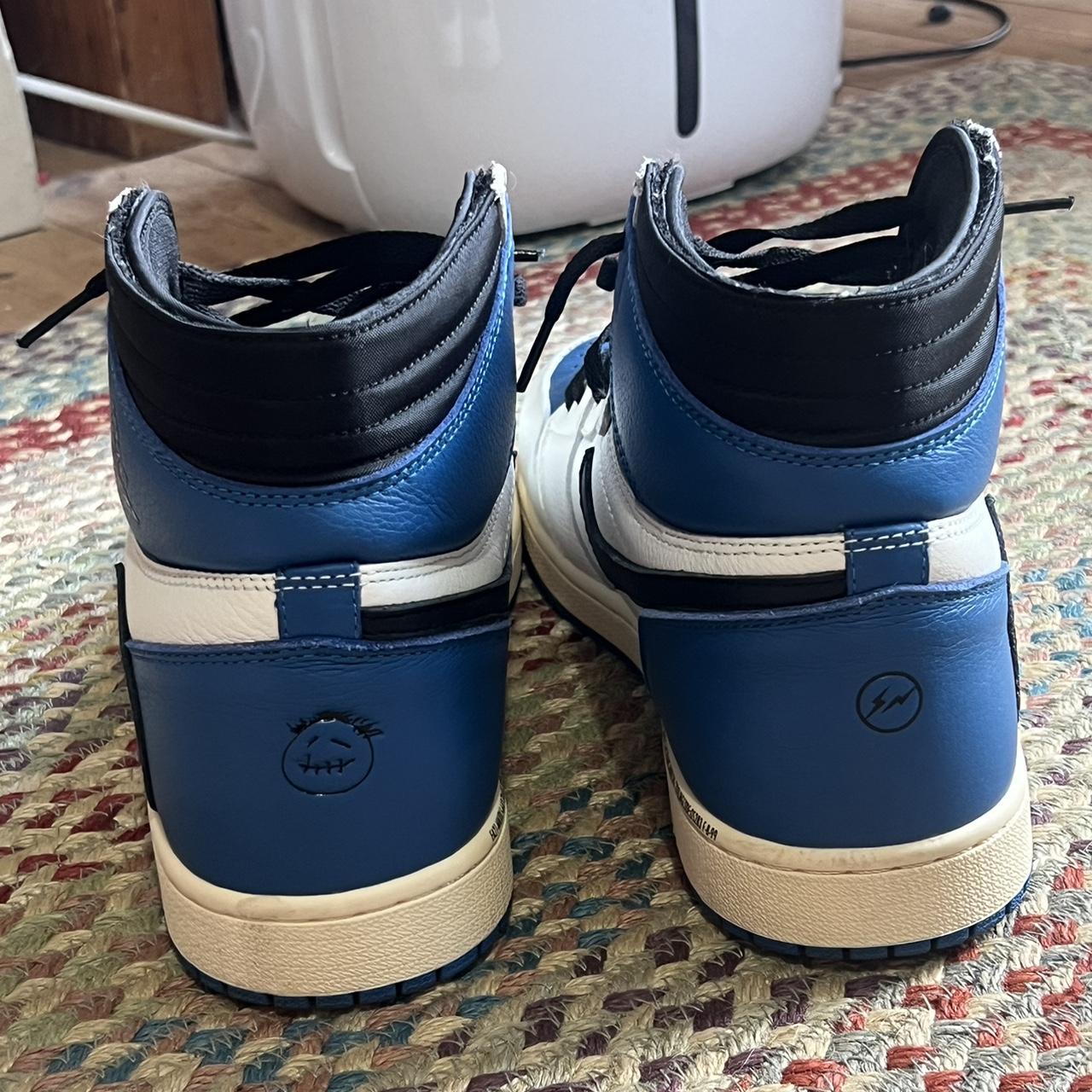 Travis Scott Jordan 1 High Reverse Nike Tick Worn... - Depop