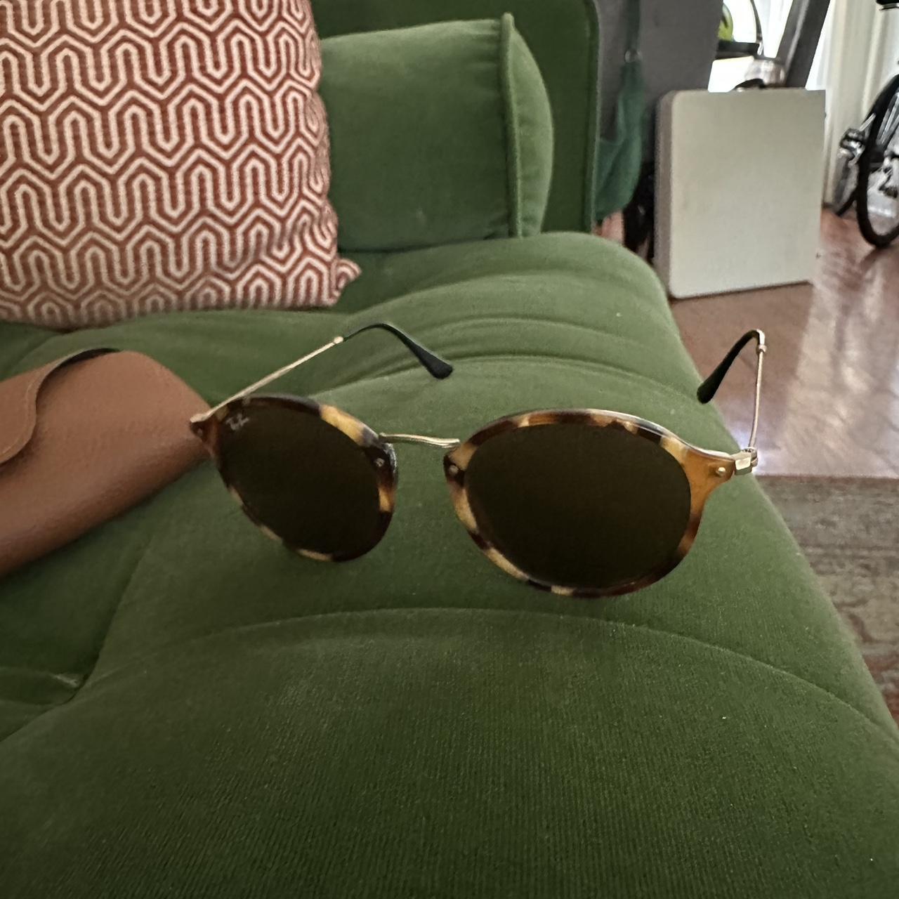 Ray Ban Round Fleck Sun Glasses with the case... - Depop