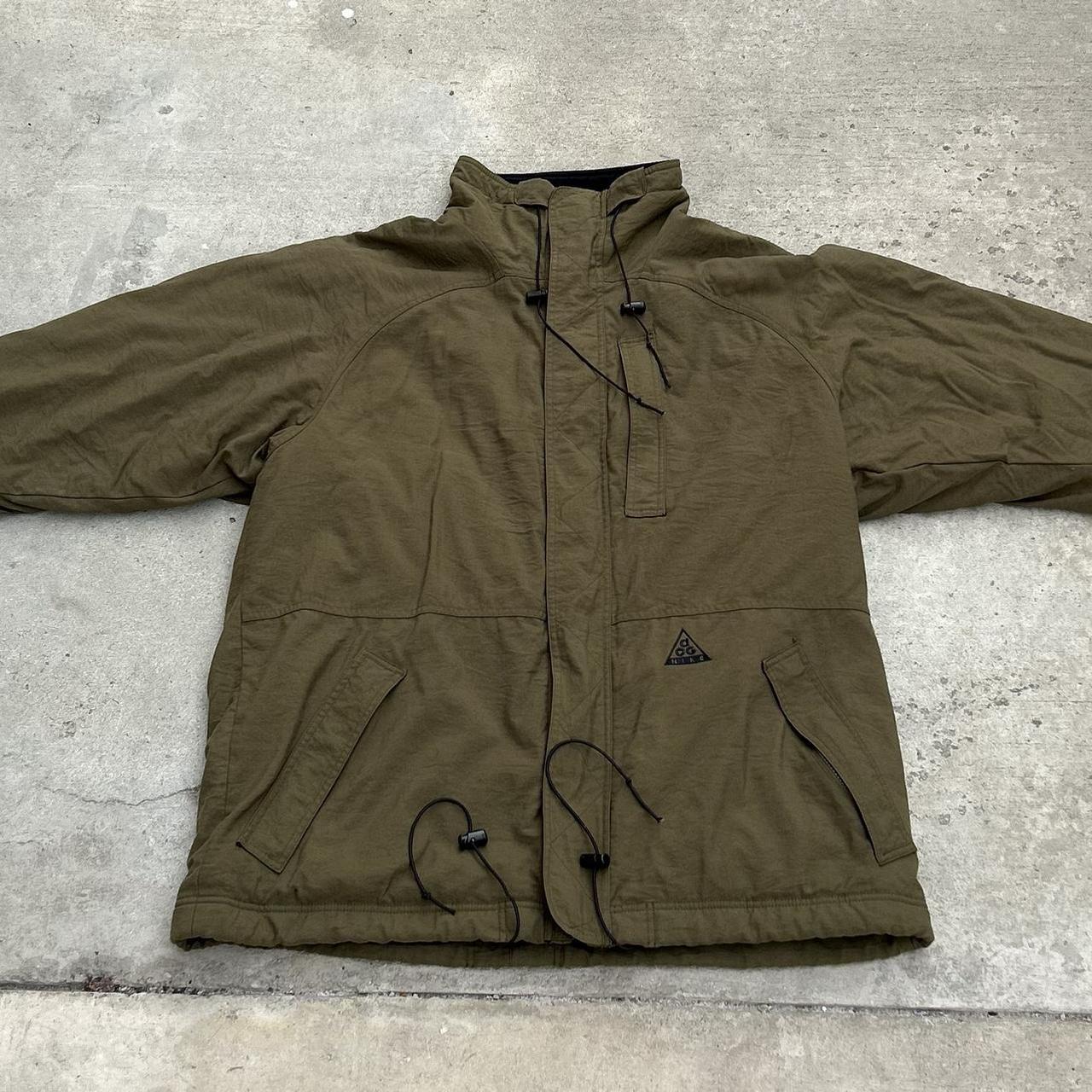 Size: XL Military khaki Green Nike ACG jacket with... - Depop