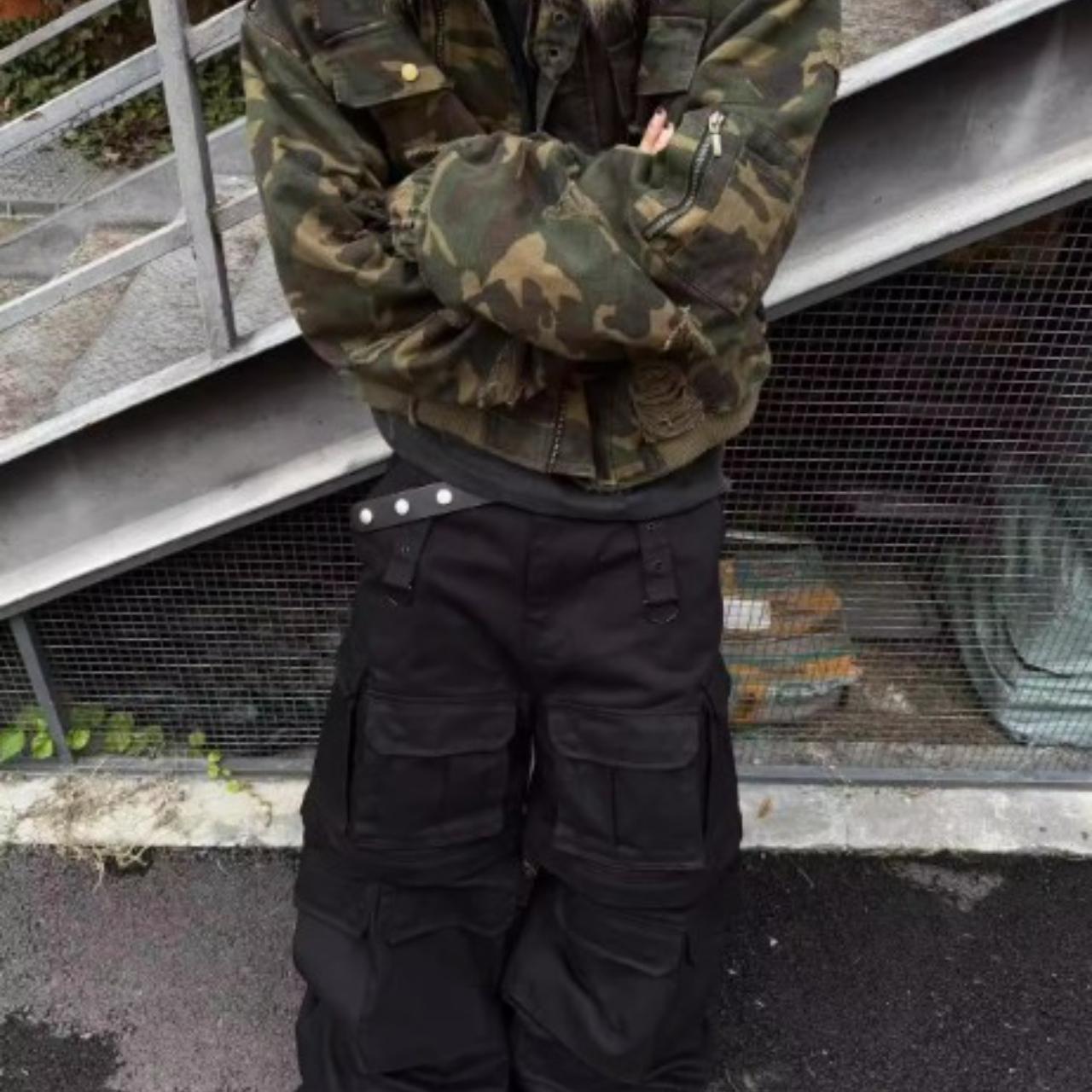 VTM thickened black cargo pants #Opium #Emo #Carti... | Depop