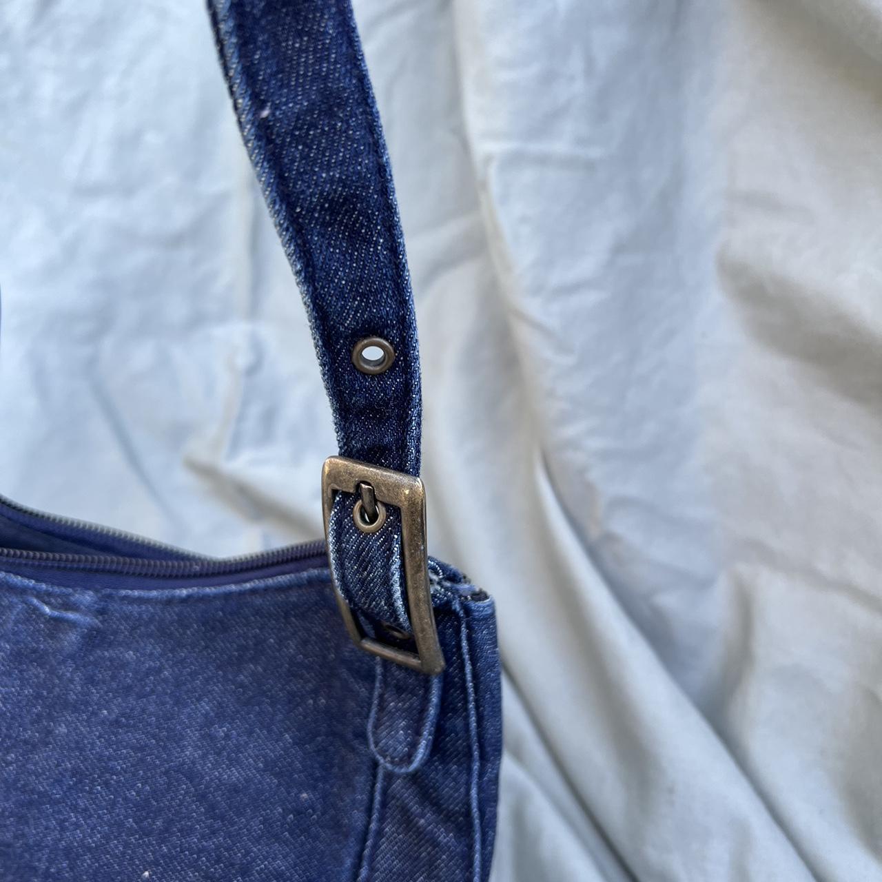 Denim shoulder purse Adjustable eyelet strap Small... | Depop