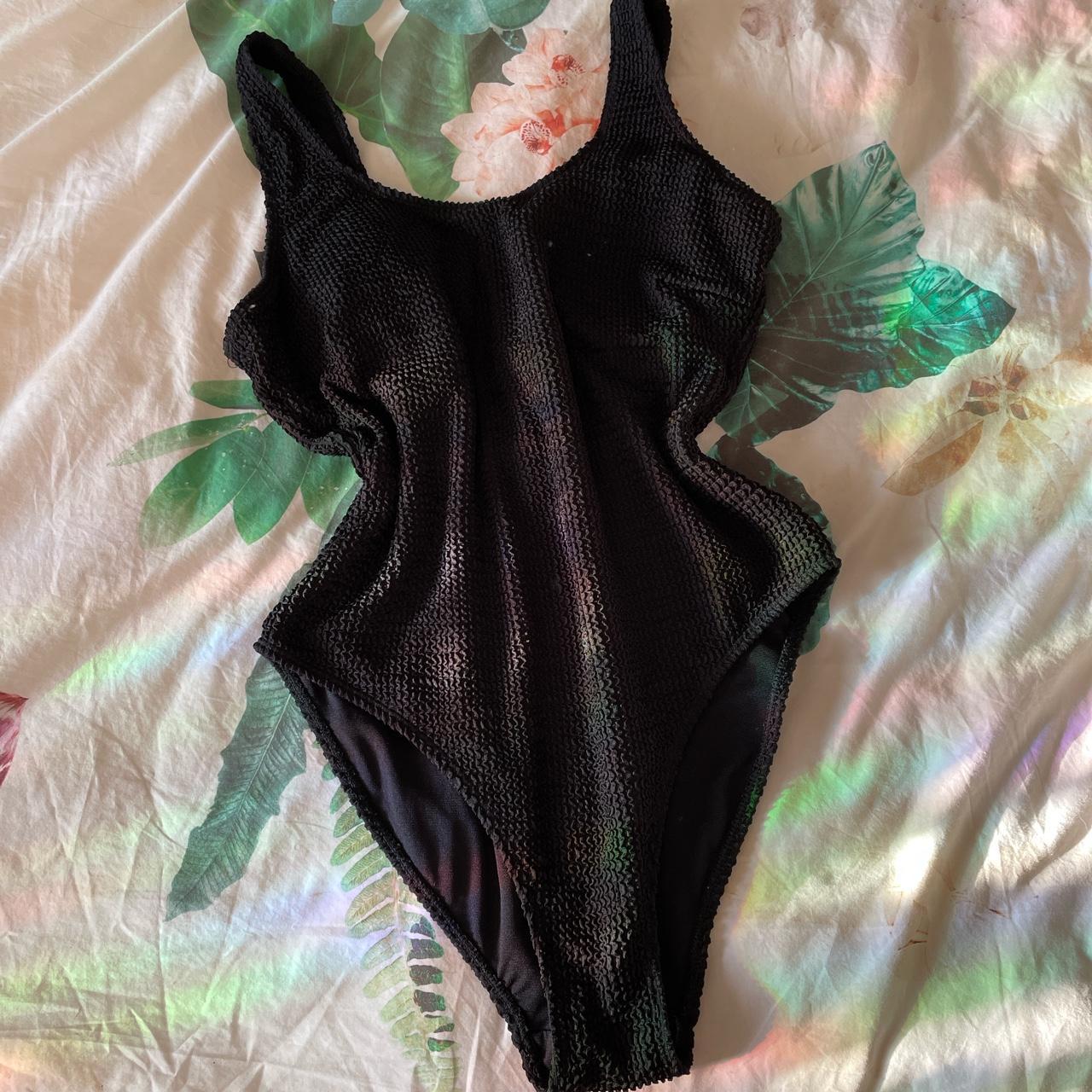 Simple black one piece bathers 🩱 Size XL, fits size... - Depop